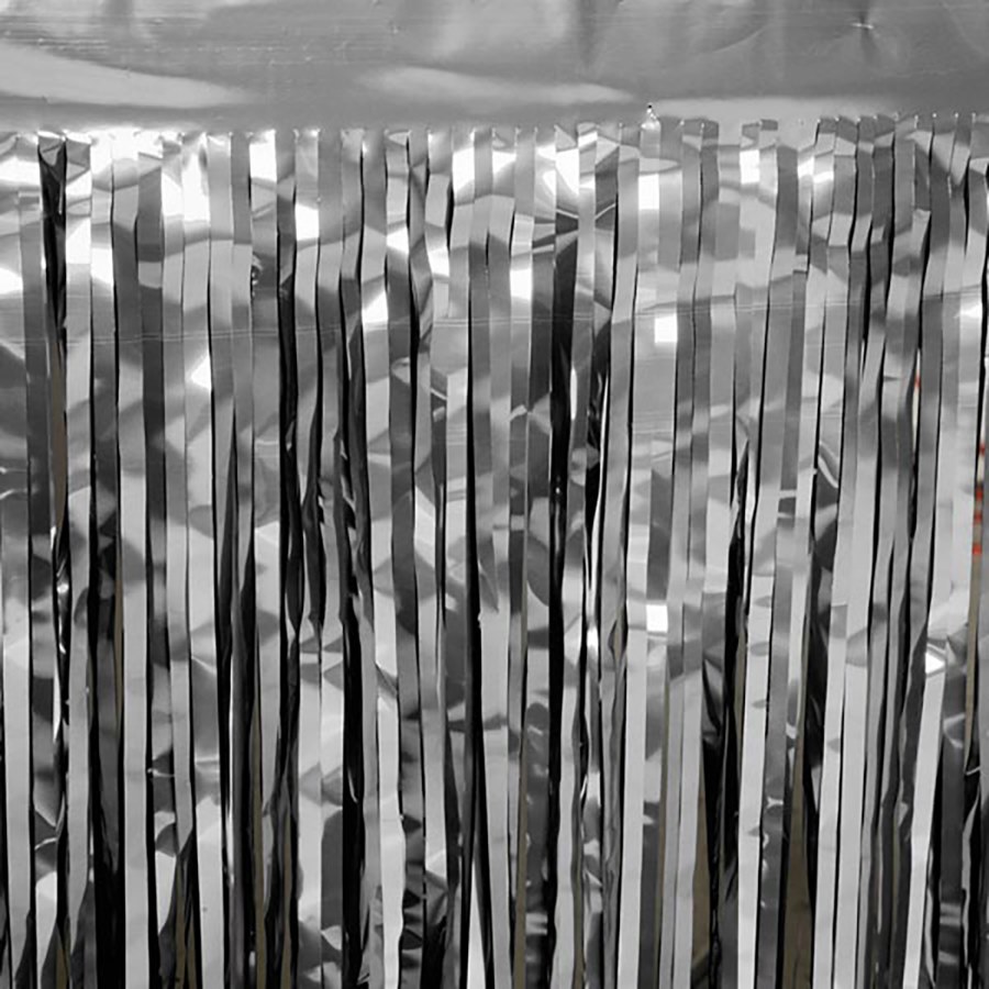 Silver 30" Metallic Fringe - Parade Float Supplies Now